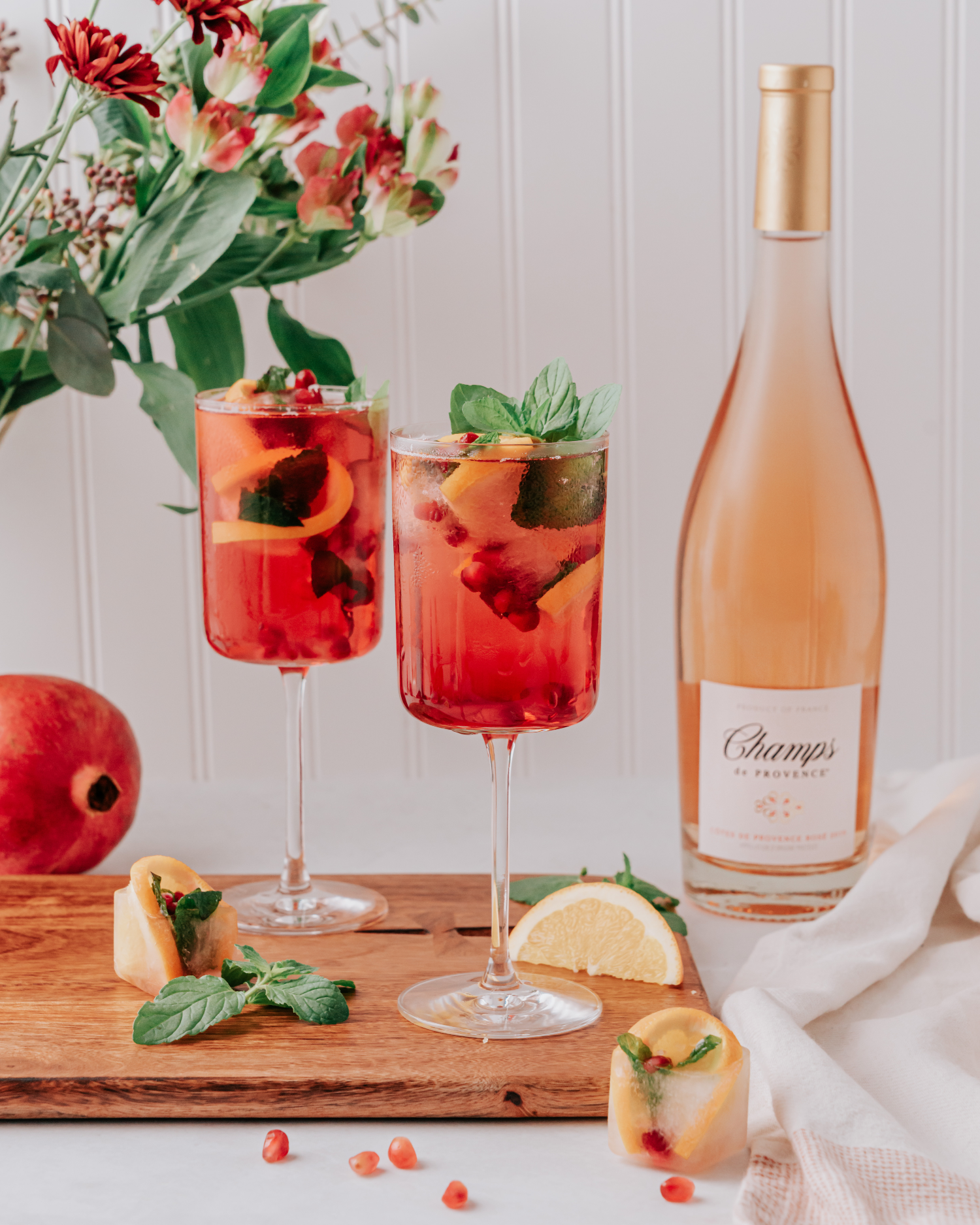 Spiced Pomegranate Rosé Spritzer - The Social Sipper