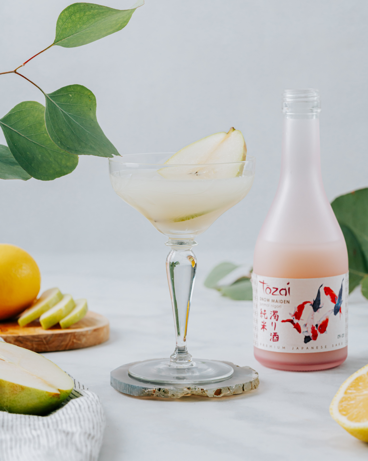 Ginger Pear Sake Cocktail - The Social Sipper