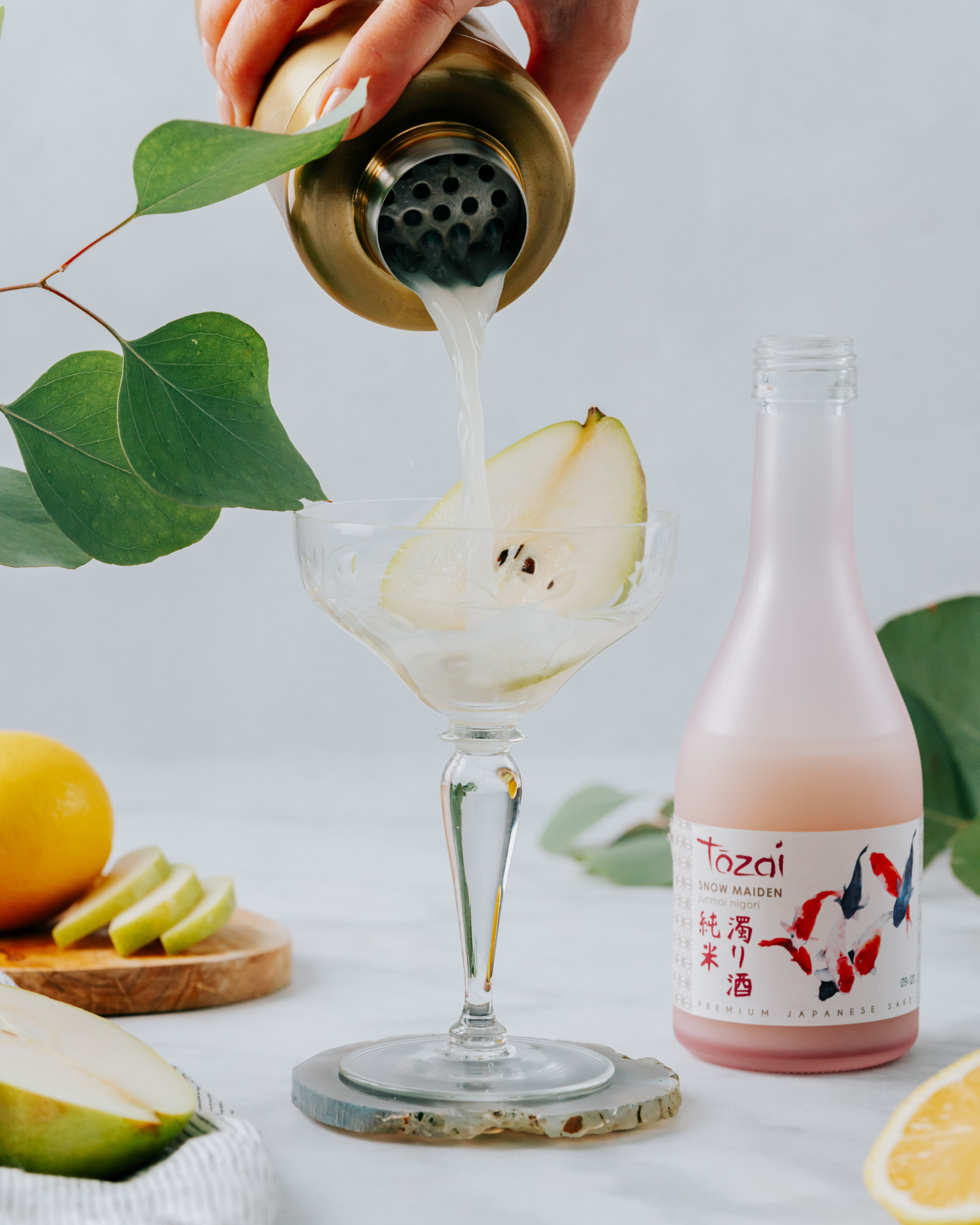 Ginger Pear Sake Cocktail - The Social Sipper