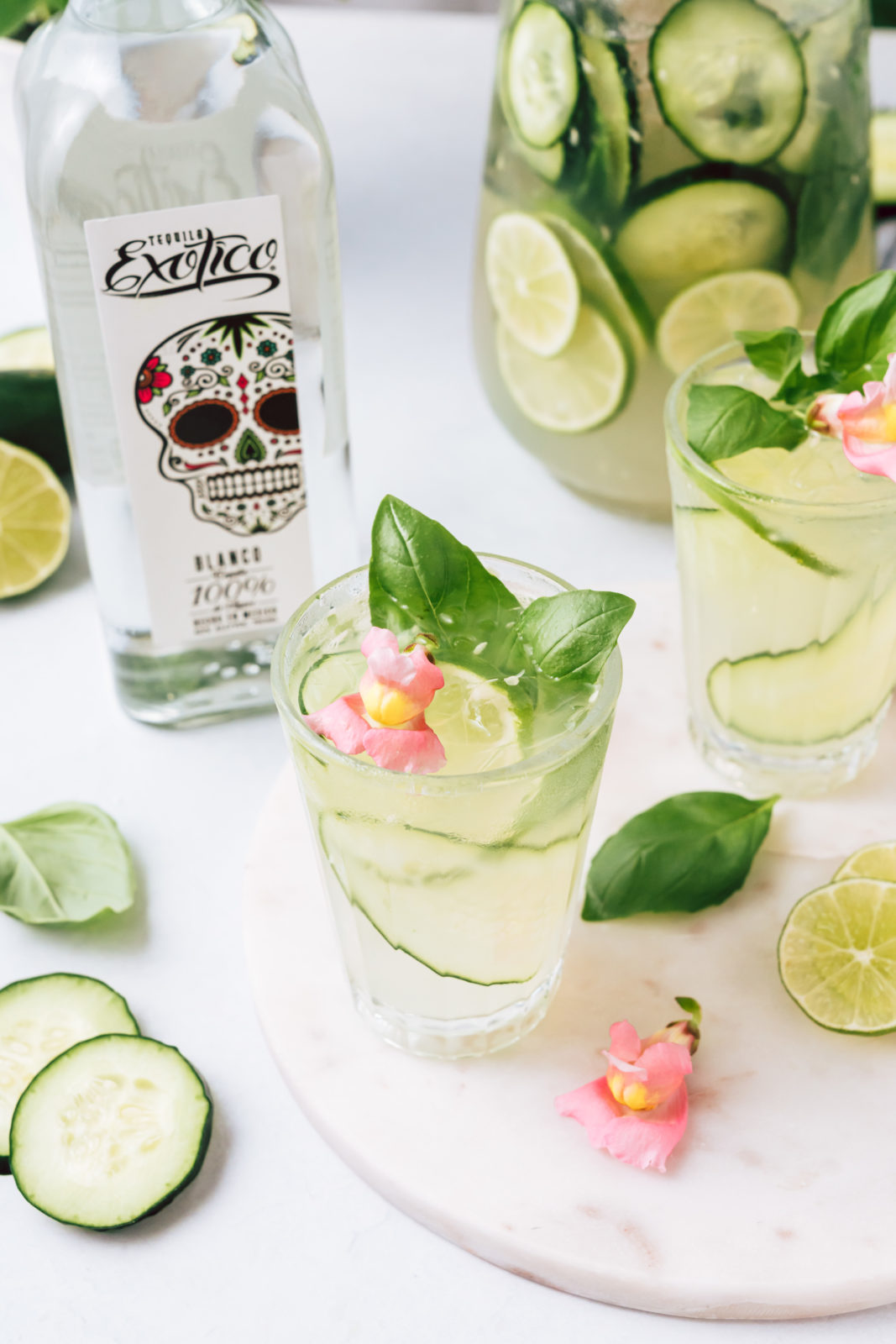 Big Batch Cucumber Tequila Cocktail - The Social Sipper