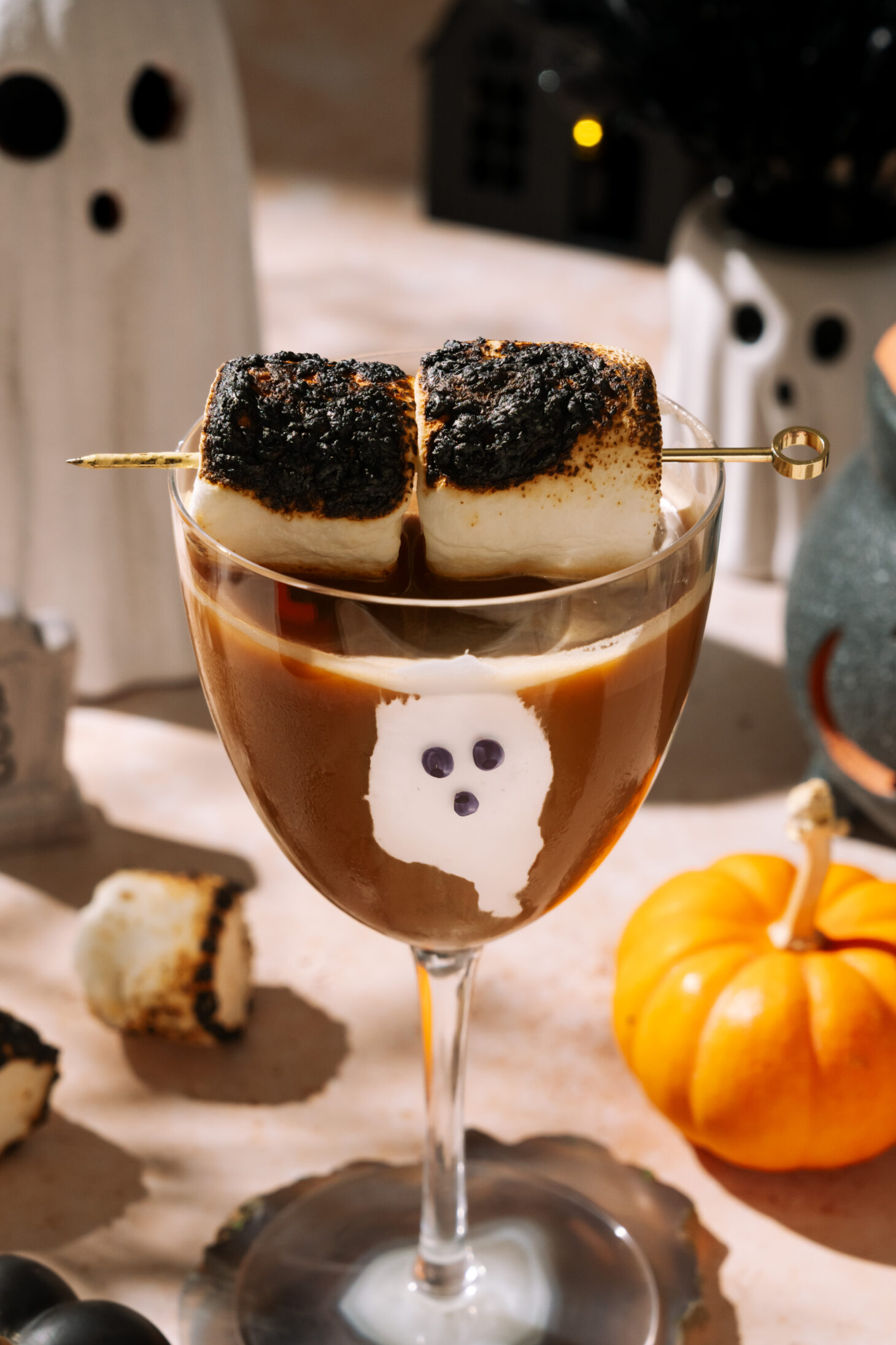 Toasted Ghost Espresso Mocktini (Halloween Mocktail) - The Social Sipper