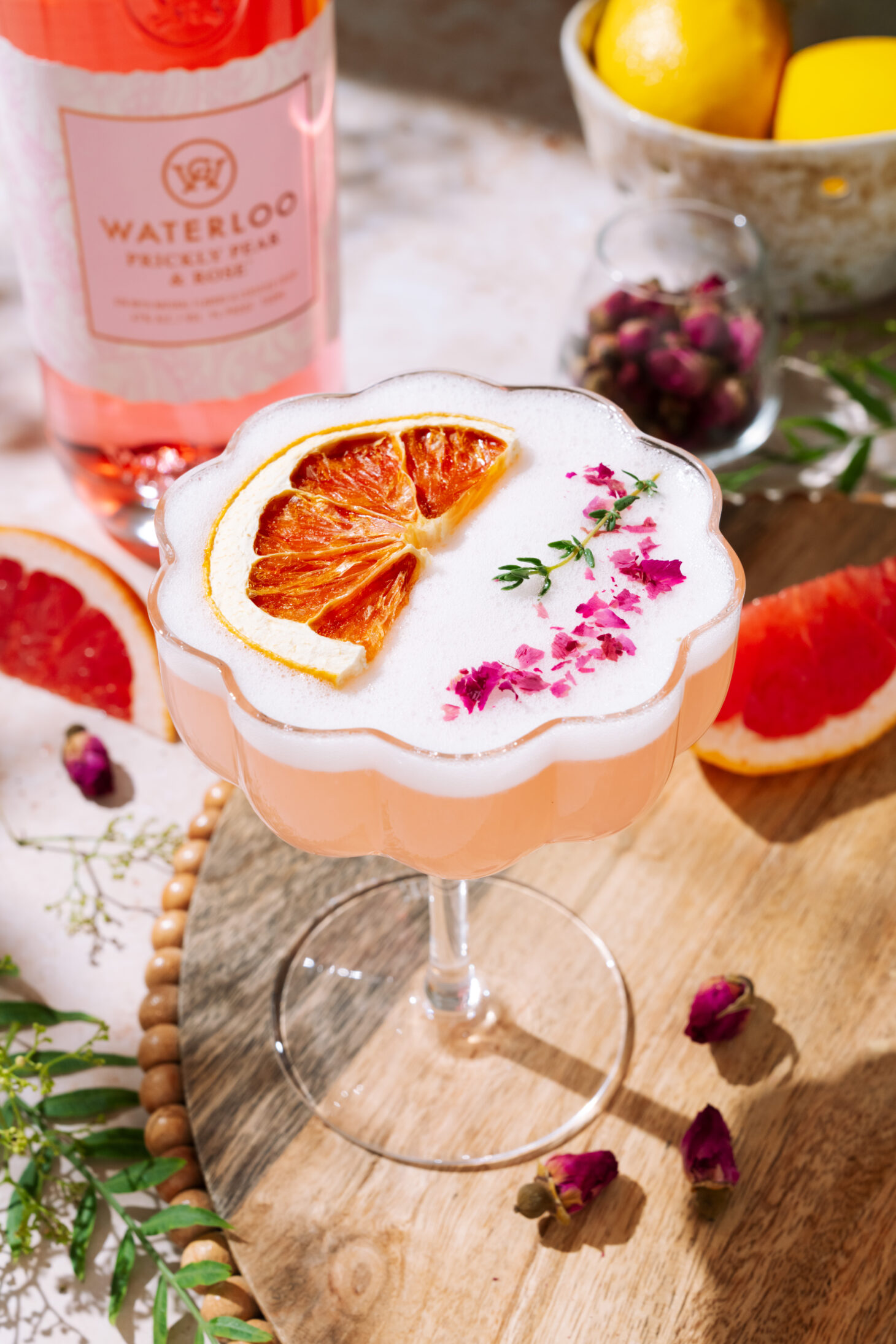 Desert Rose Sour (Grapefruit Gin Cocktail) - The Social Sipper